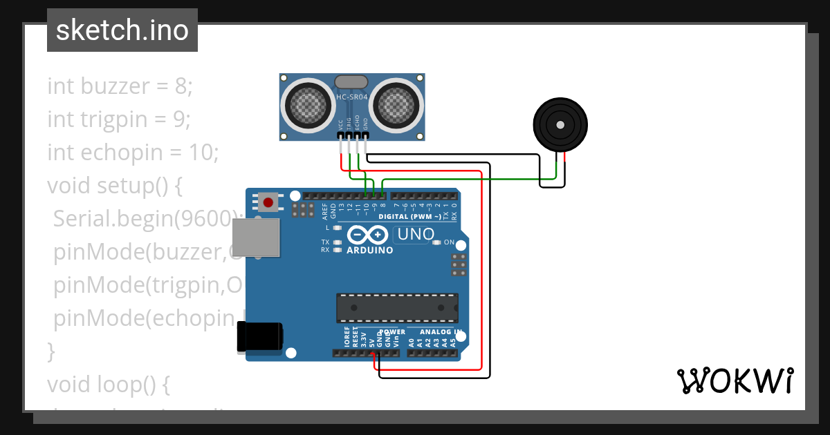 Sensor Parkir Mobil 4 Wokwi Esp32 Stm32 Arduino Simulator