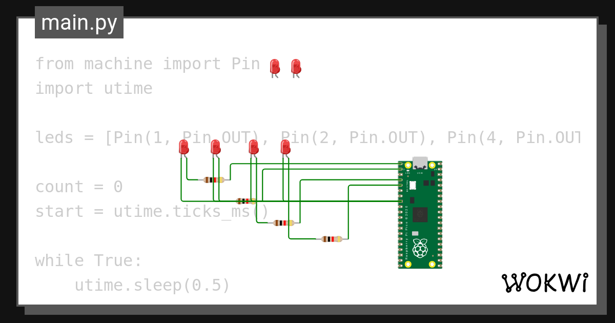 4 Bit Binary Counting Wokwi Esp32 Stm32 Arduino Simulator
