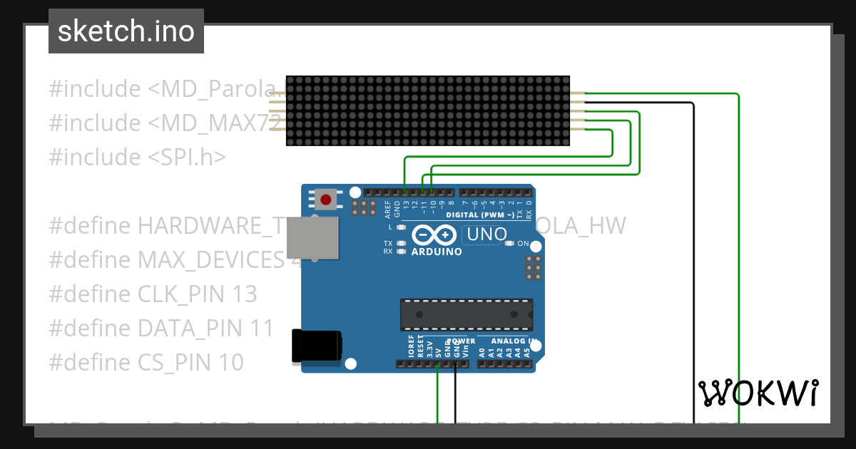 DOT MATRIK KEL.8 - Wokwi ESP32, STM32, Arduino Simulator