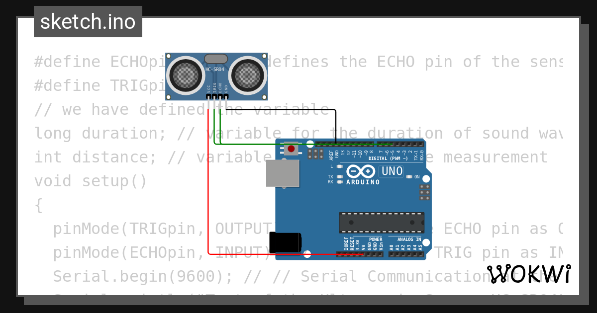 Ultrasonic Sensor Wokwi Esp32 Stm32 Arduino Simulator 7388