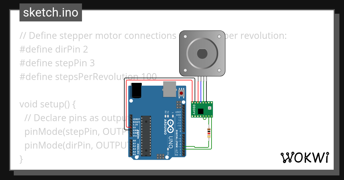 STEPPER MOTOR - Wokwi ESP32, STM32, Arduino Simulator