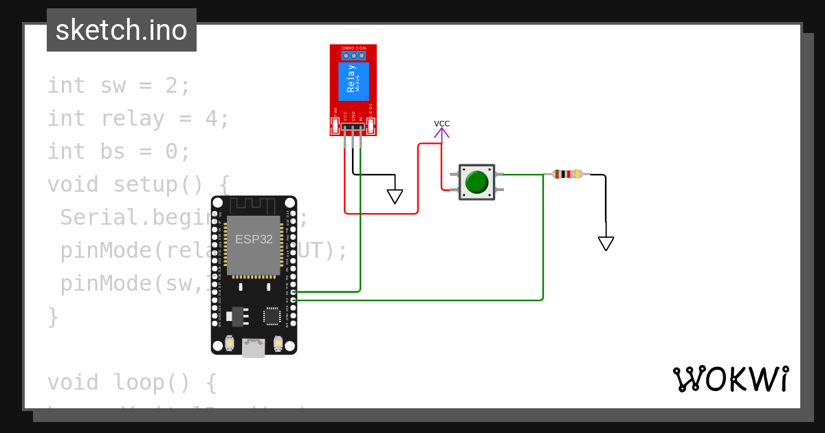 Switch Interfacing With Esp32 Wokwi Esp32 Stm32 Arduino Simulator 0167