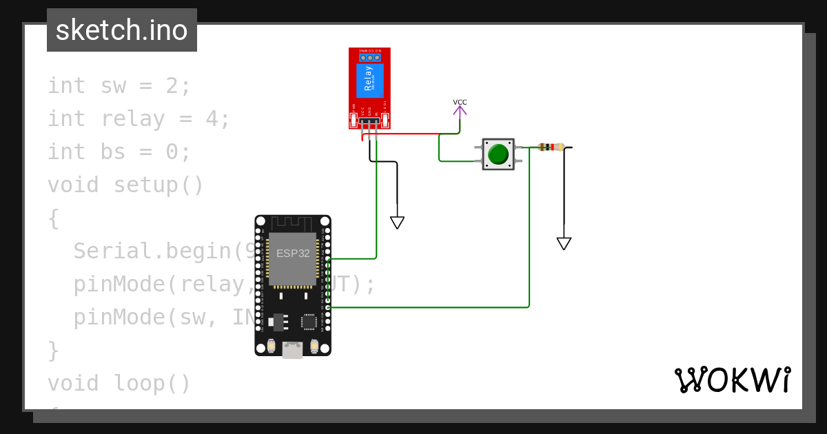Switch Interfacing With Esp32 Wokwi Esp32 Stm32 Arduino Simulator