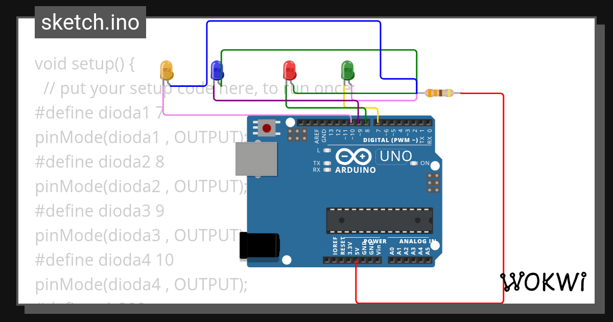 Dioda Wokwi Esp32 Stm32 Arduino Simulator 