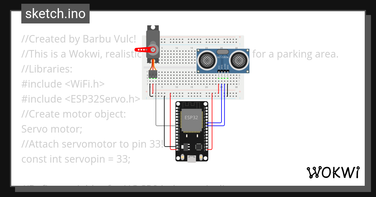 Parking-barrier-simulation.ino Copy - Wokwi ESP32, STM32, Arduino Simulator