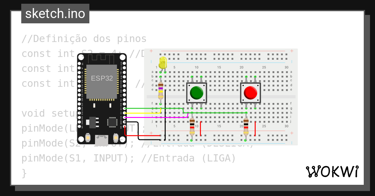 Liga Desliga Wokwi Esp32 Stm32 Arduino Simulator 7542