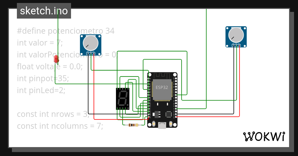 Display_7_segmentos_V2 optenciometro - Wokwi ESP32, STM32, Arduino Simulator