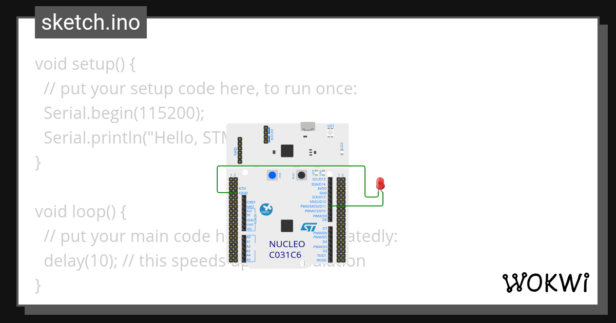 led blink - Wokwi ESP32, STM32, Arduino Simulator