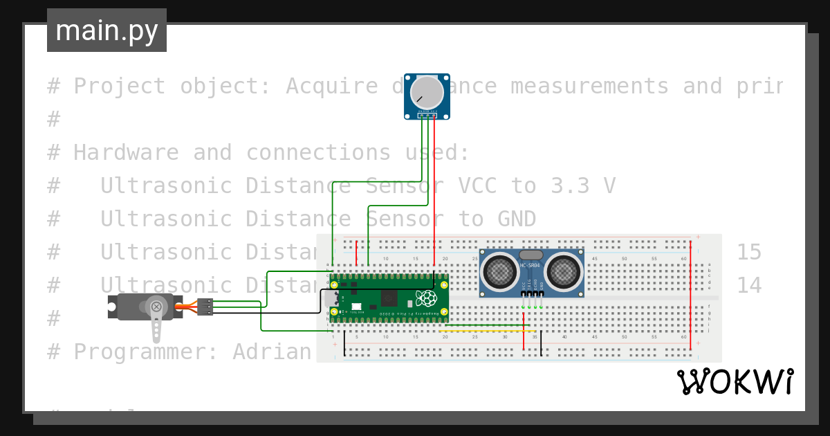 Raspberry Pi Pico Ultrasonic Distance Sensor Picozero Copy Wokwi Esp32 Stm32 Arduino Simulator