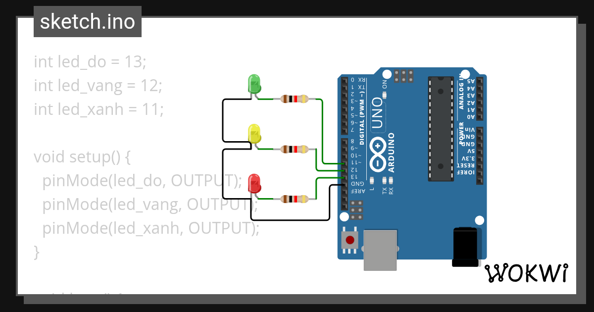 den giao thong - Wokwi ESP32, STM32, Arduino Simulator