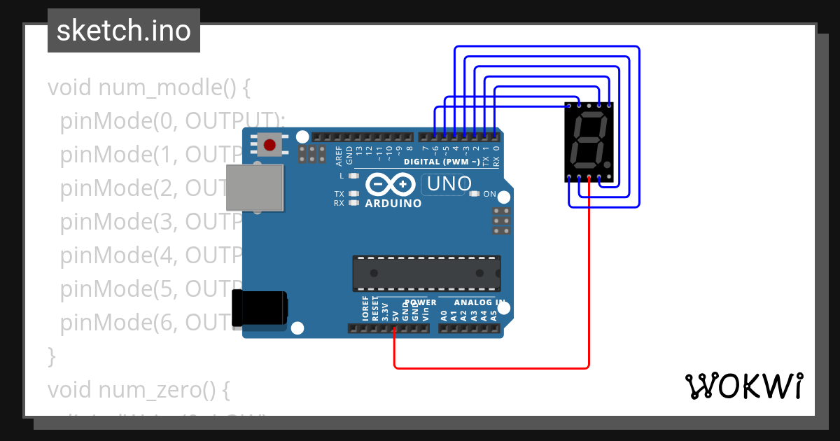 Single Seven Segment Show 9 to 0 Number Descended Normal Copy - Wokwi ESP32, STM32, Arduino ...