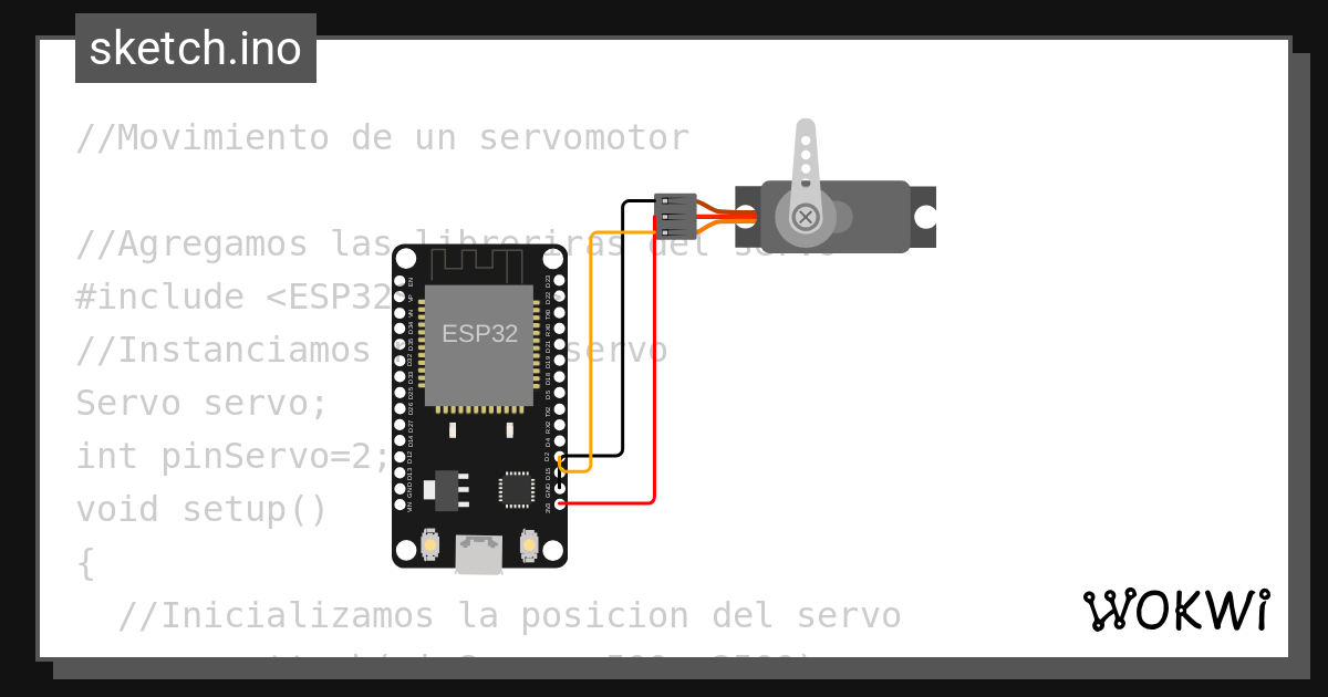 Práctica 7 Mover Un Servomotor Wokwi Esp32 Stm32 Arduino Simulator