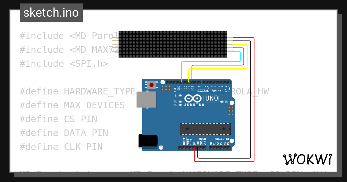 Letrero 8x32 Mi Nombre Wokwi Esp32 Stm32 Arduino Simulator 4025