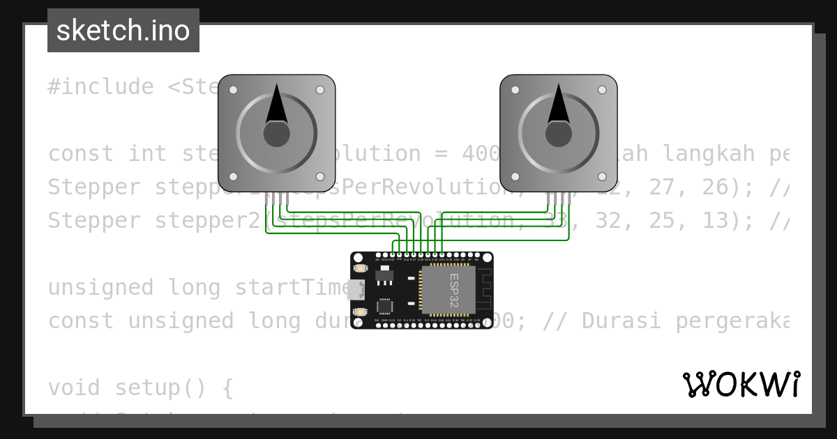 2 Stepper Bersamaan Wokwi Esp32 Stm32 Arduino Simulator