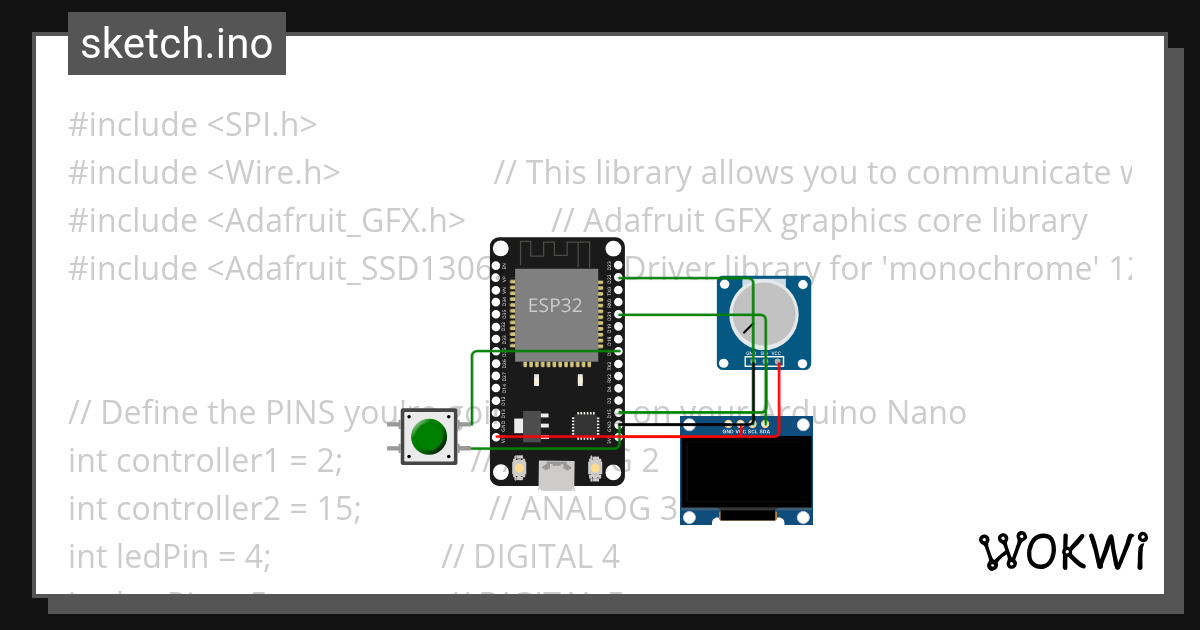 PING PONG 1 - Wokwi ESP32, STM32, Arduino Simulator