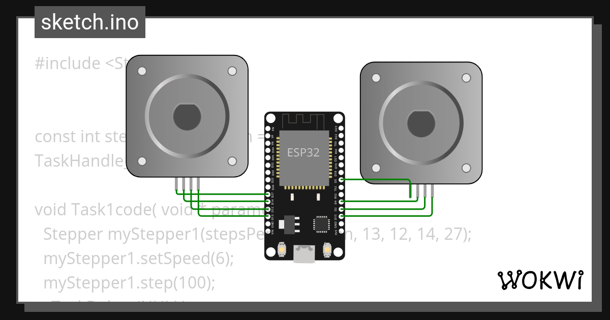 STEPPER 2 - Wokwi ESP32, STM32, Arduino Simulator