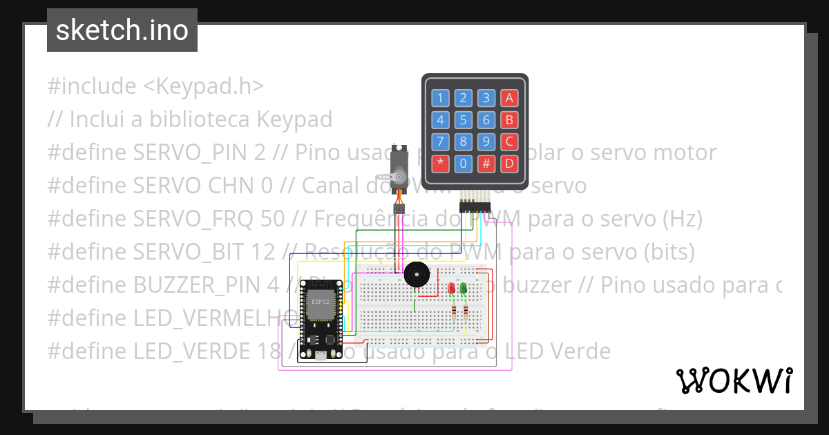 Projeto porta teclado - Wokwi ESP32, STM32, Arduino Simulator