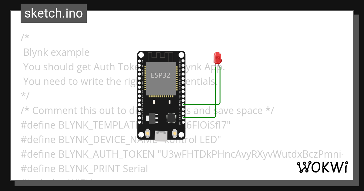 kontrol LED HP - Wokwi ESP32, STM32, Arduino Simulator