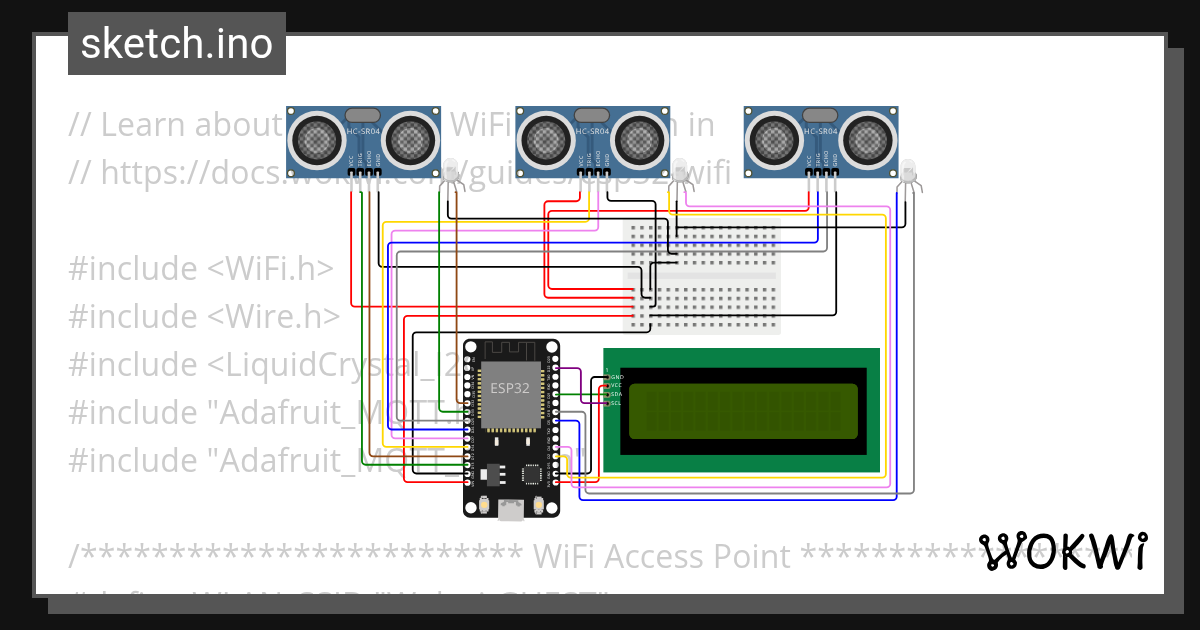 Contador de Vagas de Estacionamento Copy - Wokwi ESP32, STM32, Arduino Simulator