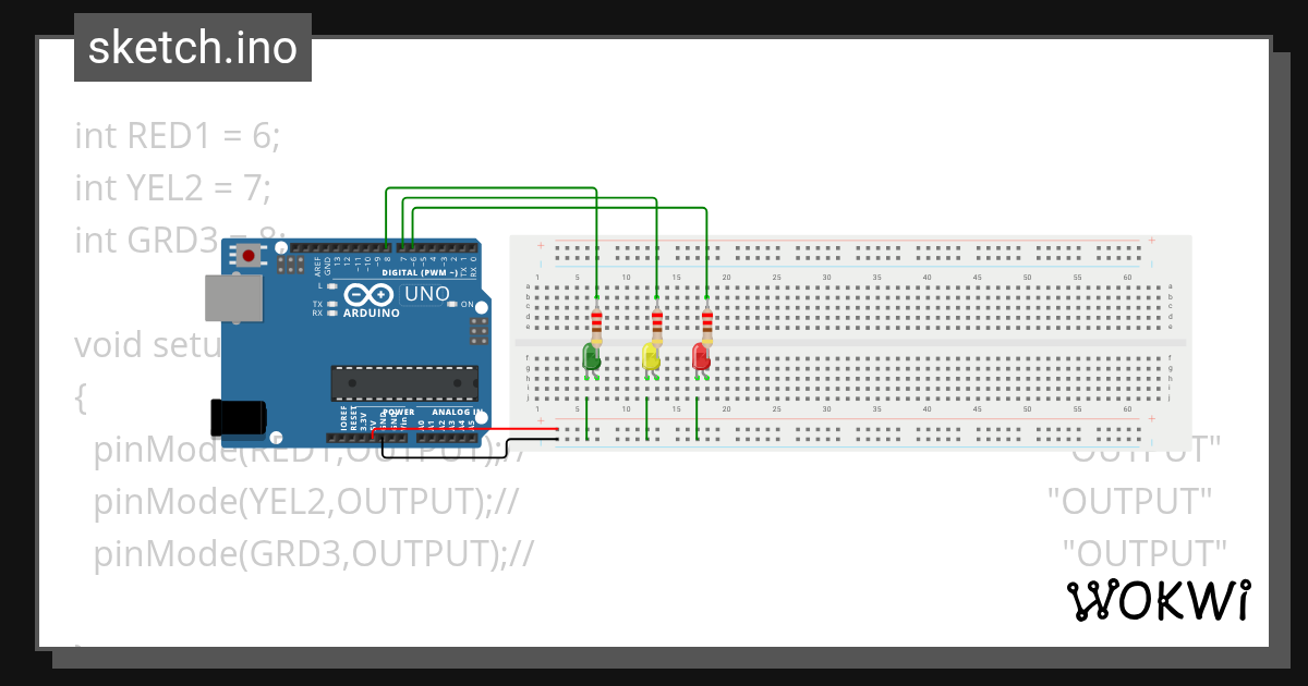 ไฟจราจร 01 Copy Wokwi Esp32 Stm32 Arduino Simulator 2667