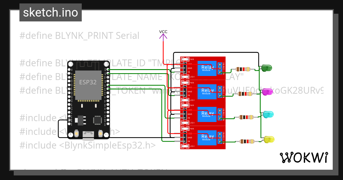 Project 4 Relay - Wokwi ESP32, STM32, Arduino Simulator