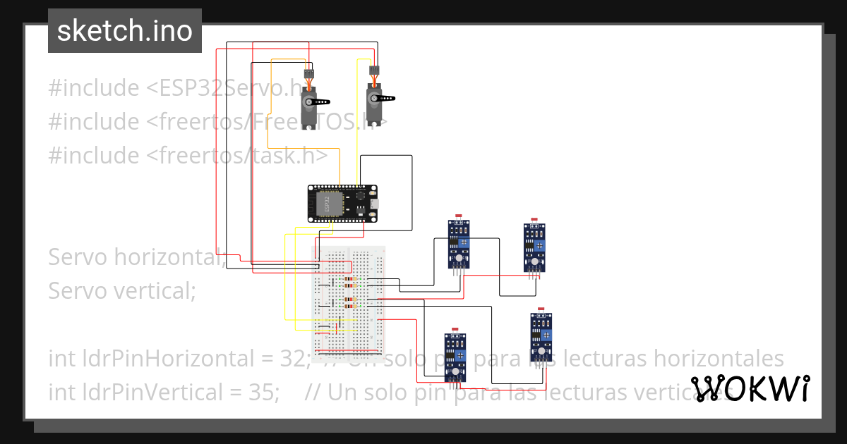 ESP32 Servo Motor LDR - Wokwi ESP32, STM32, Arduino Simulator