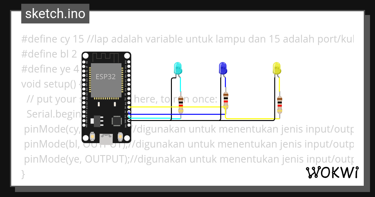 ajep" 3 lampu - Wokwi ESP32, STM32, Arduino Simulator