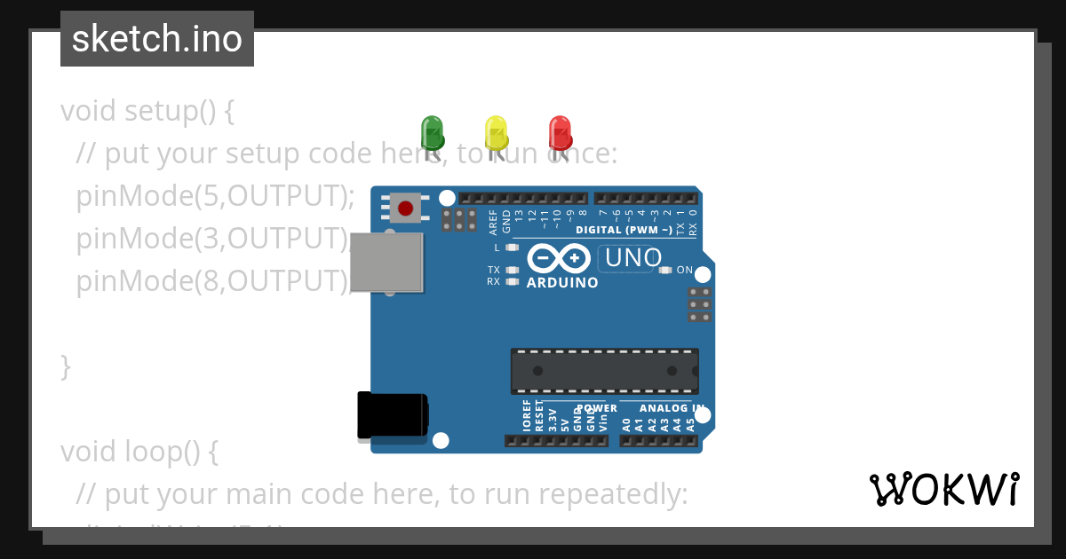 Trafic Light Wokwi Esp32 Stm32 Arduino Simulator 