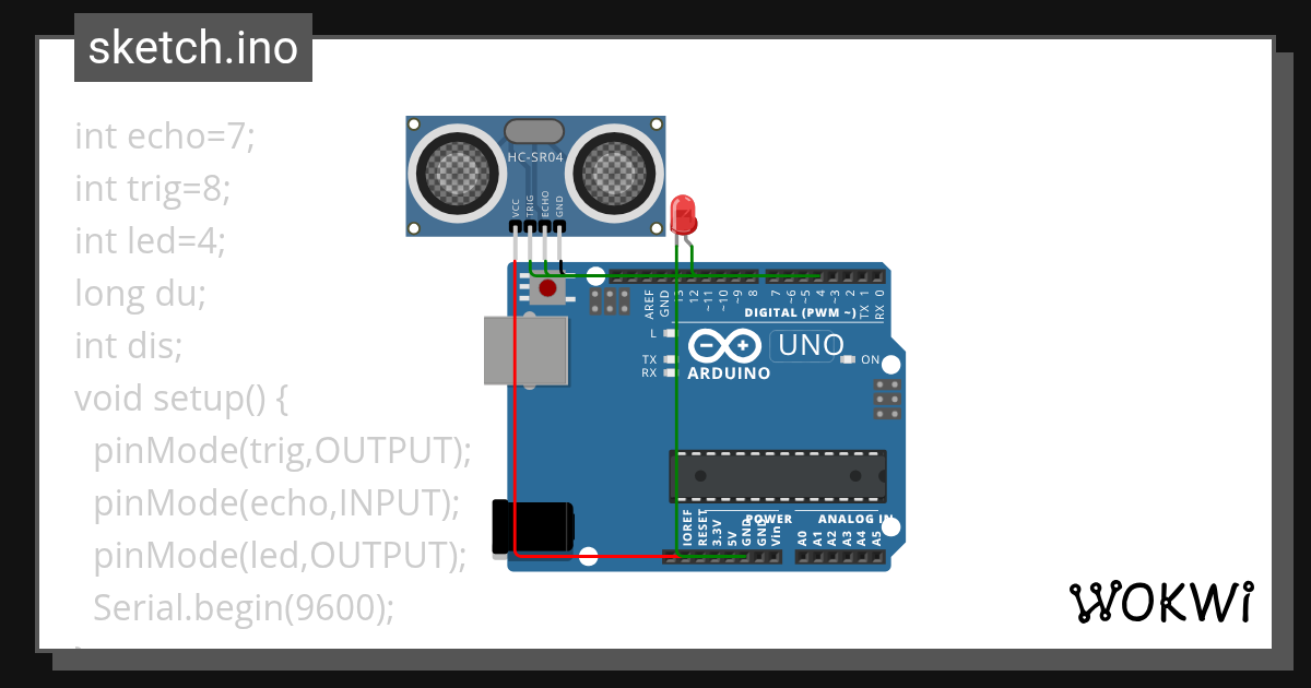 Ultrasensor Wokwi Esp32 Stm32 Arduino Simulator 