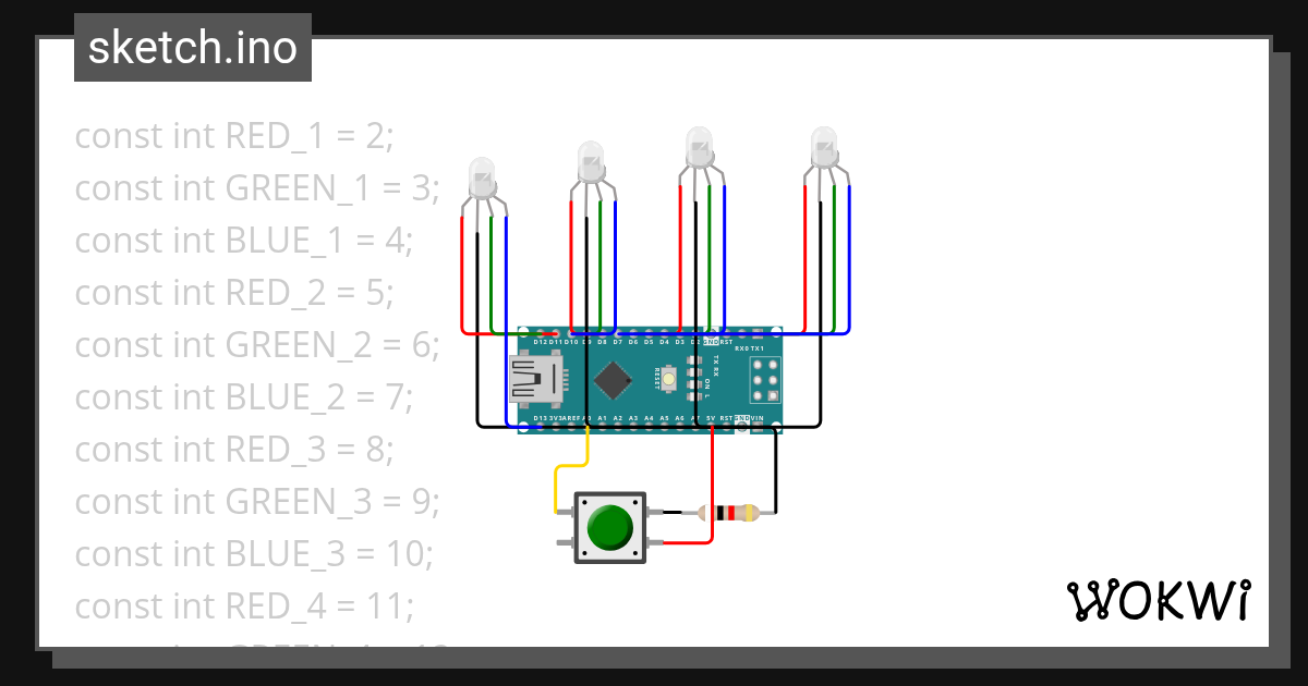 4 Rgb Led Control Wokwi Esp32 Stm32 Arduino Simulator 