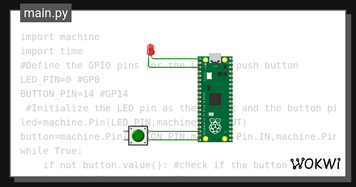 Led Blinking Using Micropython For Respberry Wokwi Esp32 Stm32 Arduino Simulator
