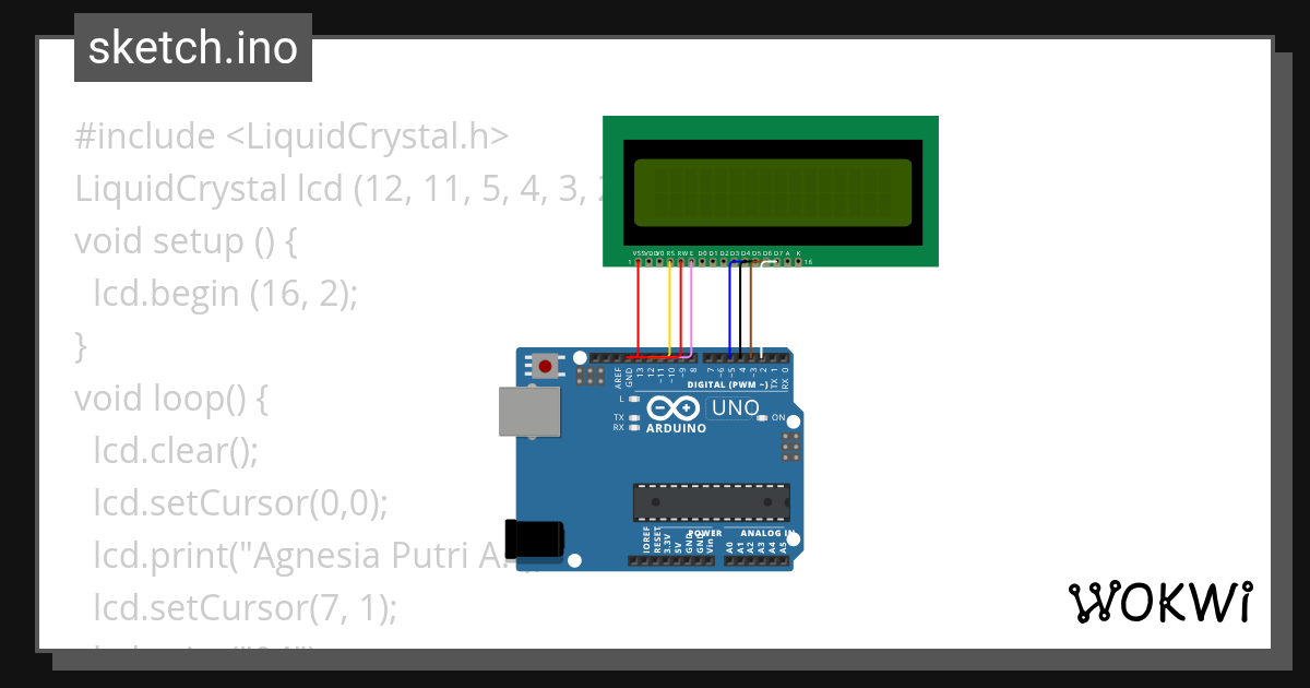 liquid Crystal - Wokwi ESP32, STM32, Arduino Simulator