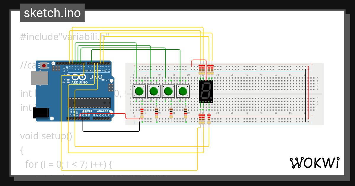 convertitore binario-esadecimale con array - Wokwi ESP32, STM32, Arduino Simulator