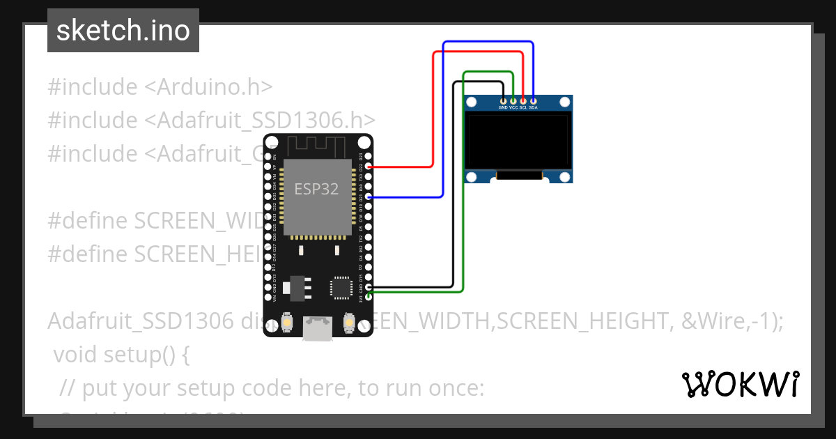 SSD1306 - Wokwi ESP32, STM32, Arduino Simulator