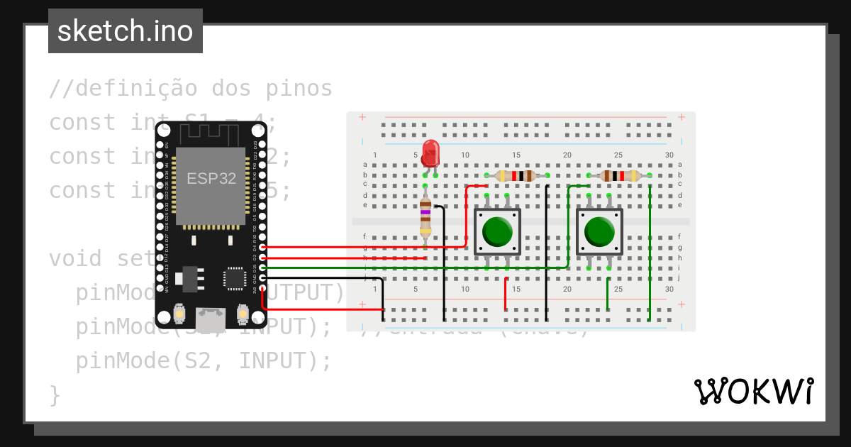 Comando Bimanual Wokwi Esp32 Stm32 Arduino Simulator