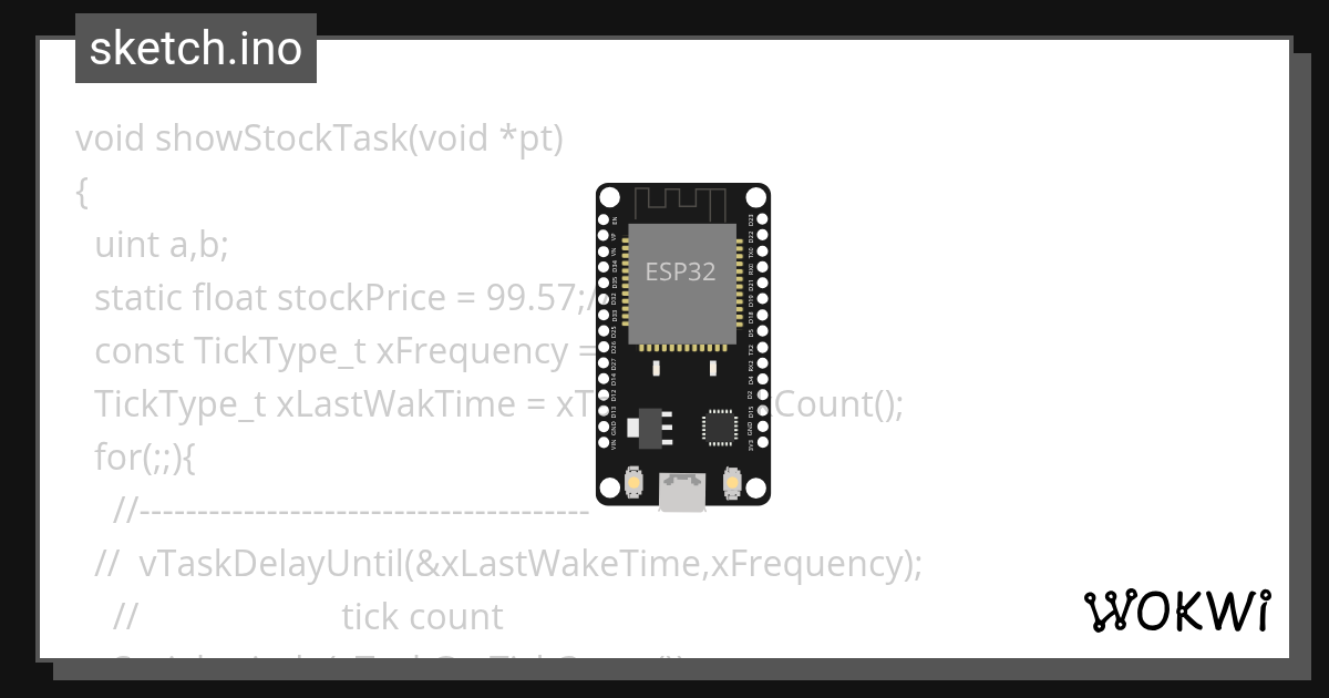FREERTOS-绝对任务延迟 - Wokwi ESP32, STM32, Arduino Simulator