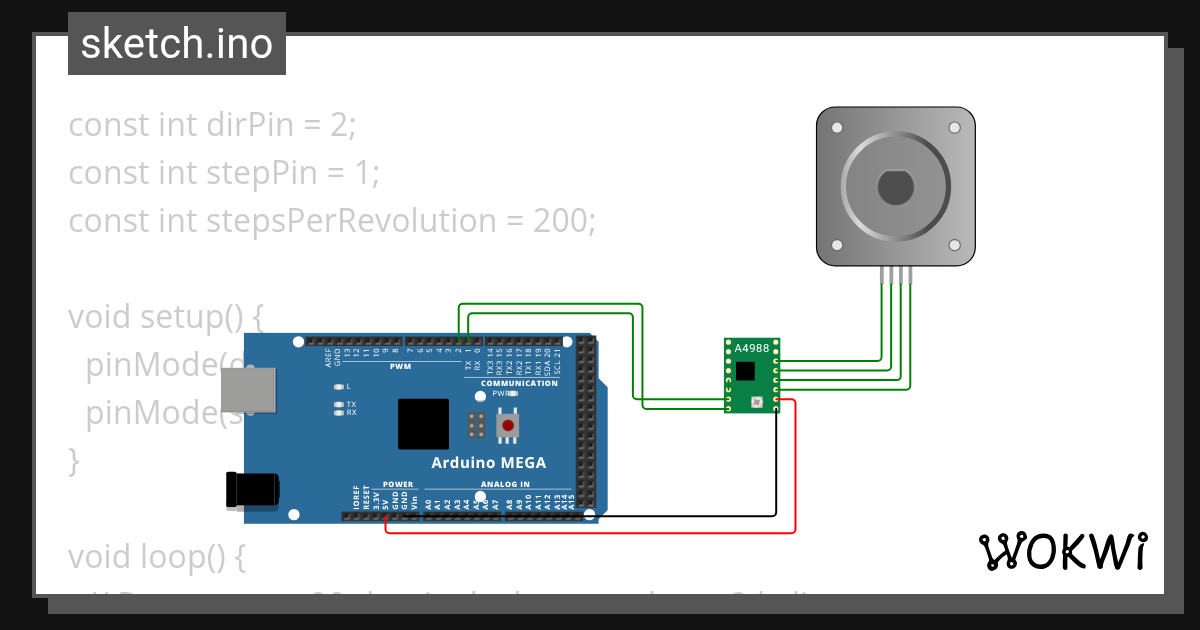 Motor Stepper Wokwi Esp32 Stm32 Arduino Simulator