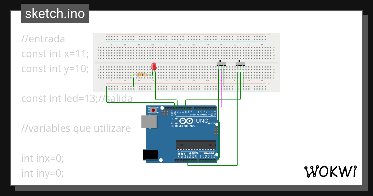 compuerta logica and - Wokwi ESP32, STM32, Arduino Simulator