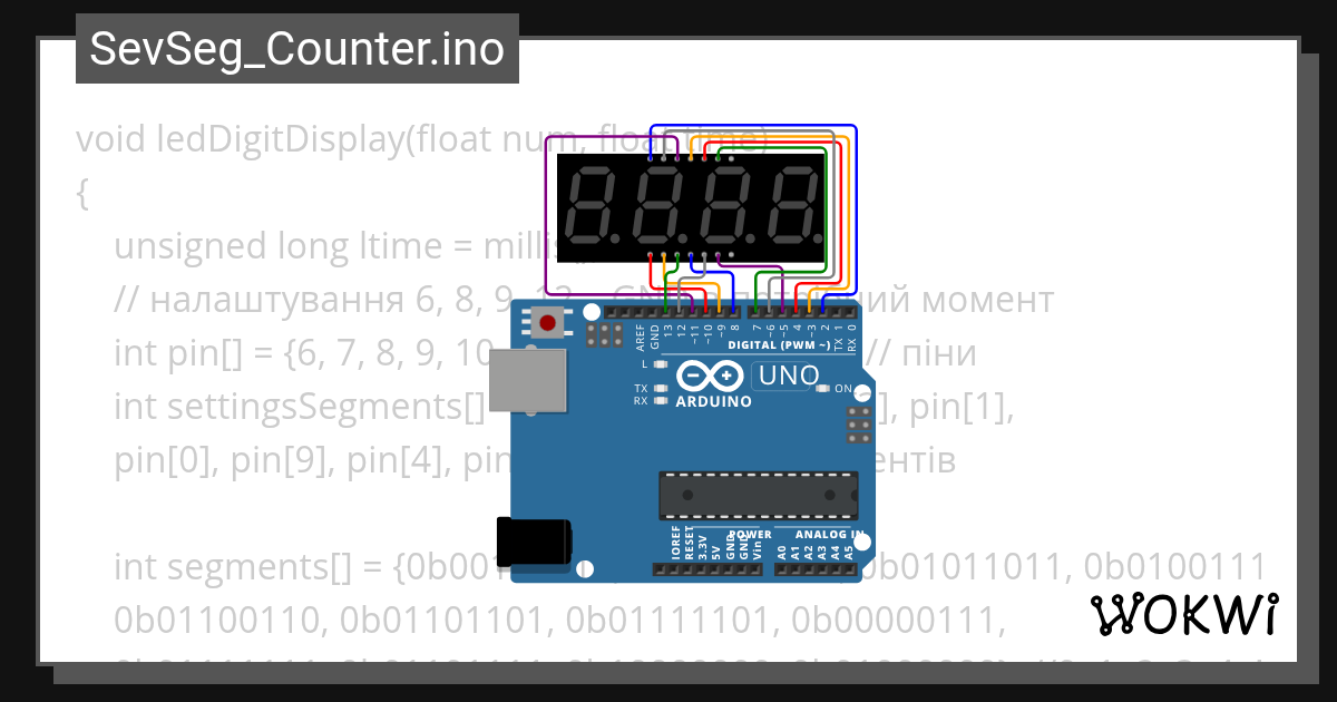 SevSeg_Counter.ino Copy - Wokwi ESP32, STM32, Arduino Simulator