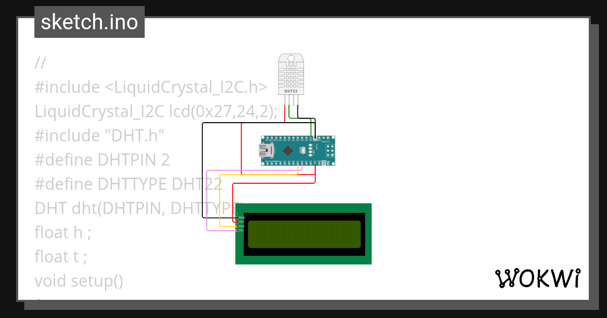 Dht22_lcd banana - Wokwi ESP32, STM32, Arduino Simulator