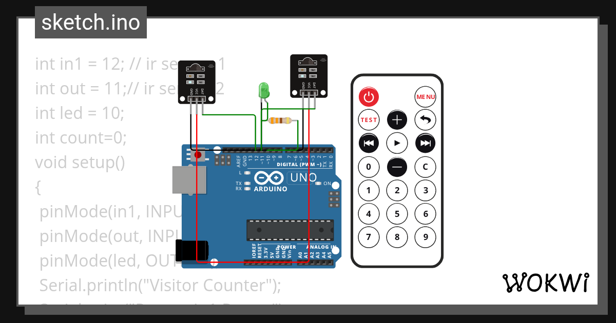 two ir sensors - Wokwi ESP32, STM32, Arduino Simulator