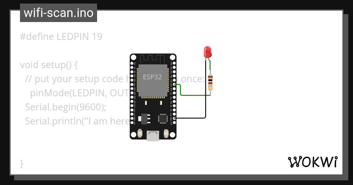 esp33_test_led - Wokwi ESP32, STM32, Arduino Simulator
