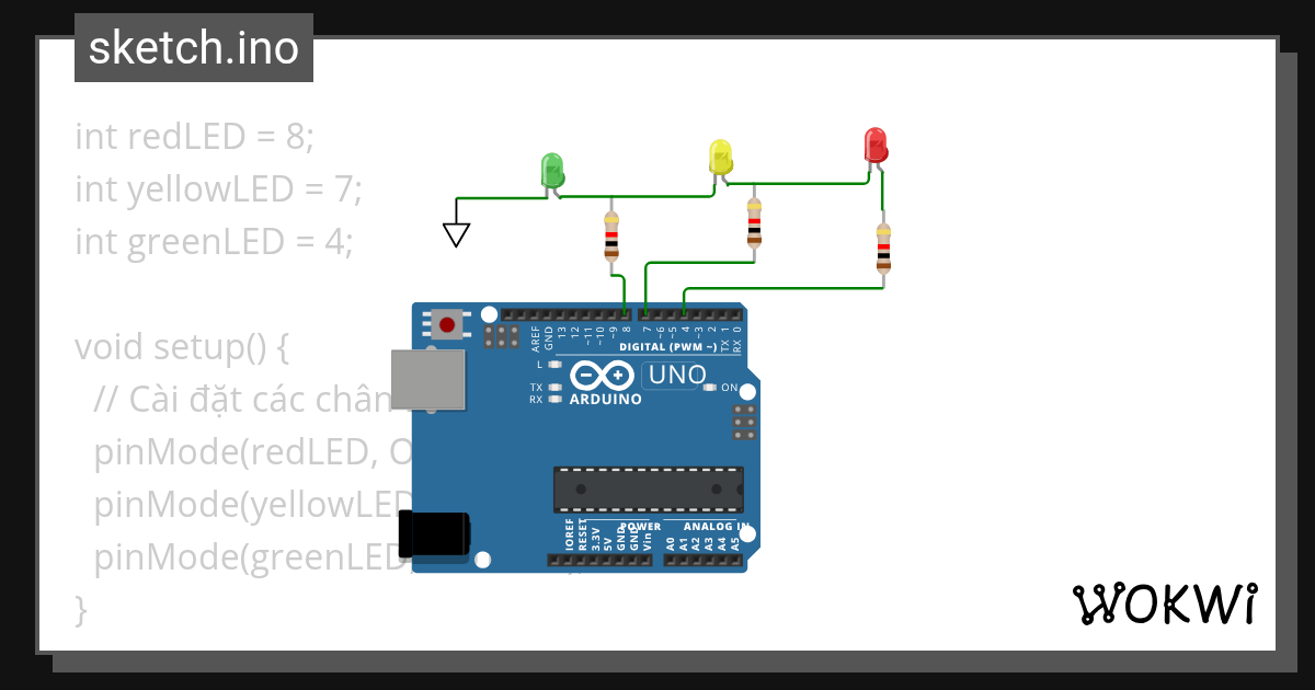 Led DenGiaoThong - Wokwi ESP32, STM32, Arduino Simulator