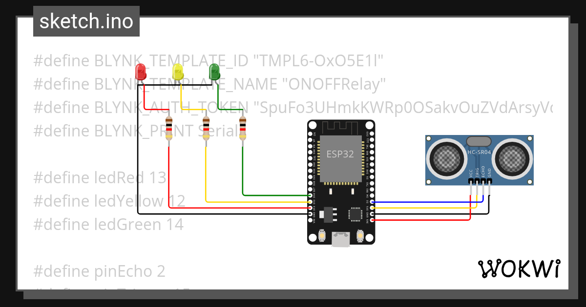 Ultrasonik - Wokwi ESP32, STM32, Arduino Simulator