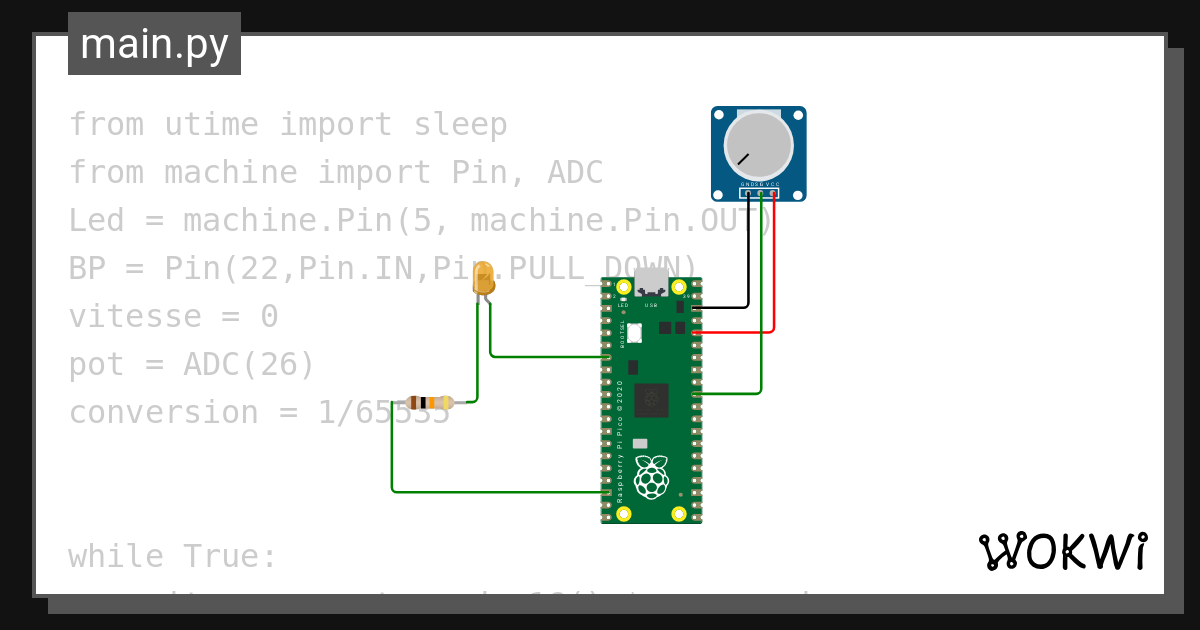 Potentiomètre Wokwi Esp32 Stm32 Arduino Simulator