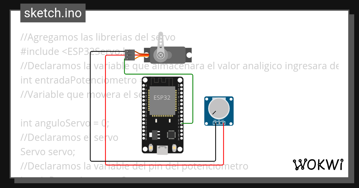 PRACTICA DE SERVO MOTOR - Wokwi ESP32, STM32, Arduino Simulator