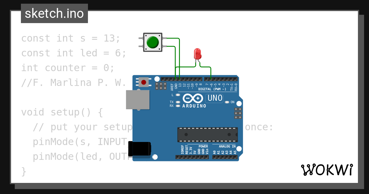 Led Button Berkedip Wokwi Esp32 Stm32 Arduino Simulator 8756