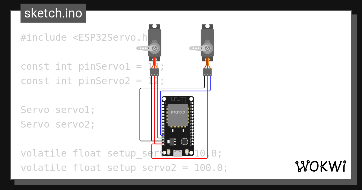 Control 2 Servo Wokwi Esp32 Stm32 Arduino Simulator 4276