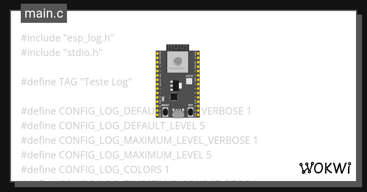 IDF - Logging_printf Copy - Wokwi ESP32, STM32, Arduino Simulator