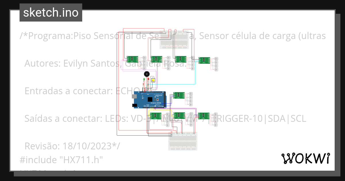 Piso Sensorial 1810 Wokwi Esp32 Stm32 Arduino Simulator